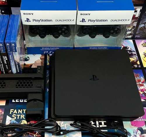 Sony Playstation 4 Slim 1tb  2Джойстика Диски