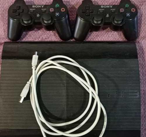 Sony PlayStation 3 Super Slim, 500 гб, 2 геймпада