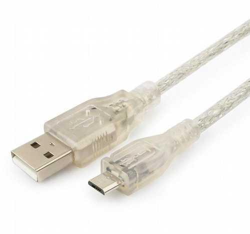 Кабель USB-Micro USB, 1.8 м, прозрачный Cablexpert