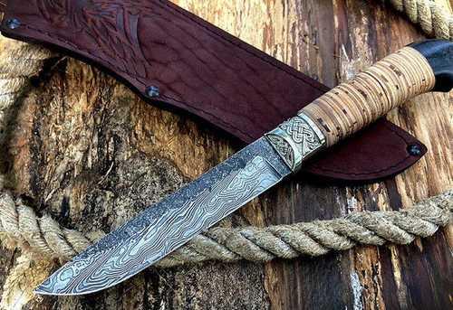 Нож "Карачаевский Бычак", клинок Дамасская сталь