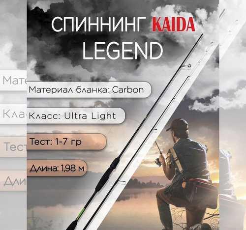 Спиннинг kaida Legend 1-7 гр 1,98 м