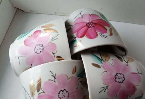 Фарфоровые чайные чашки 4 шт
