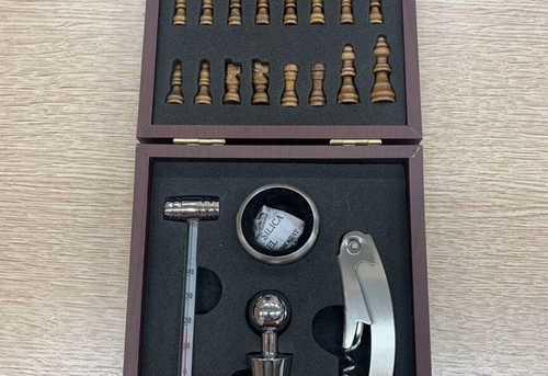 Подарочный набор мужской шахматы + набор для вина
