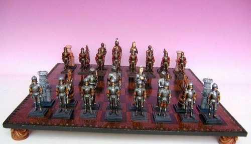 Шахматы подарочные из камня Средневековые рыцари