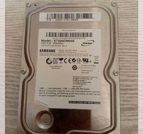 Жесткий диск Samsung 500 gb