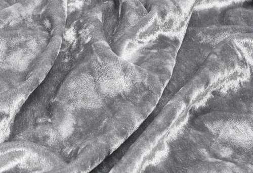 Ткань бархат мраморный серый 3 метра
