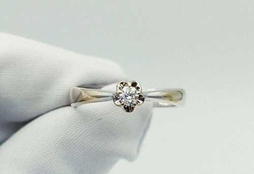 Золотое кольцо с бриллиантом 16.5 размер
