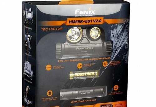 Налобный фонарь Fenix HM65R + Fenix E01 V2.0