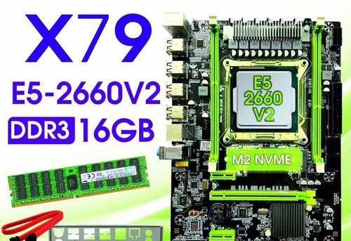 10/20 Ядер Комплект Xeon 2660v2 + 16Gb + X79 Pro