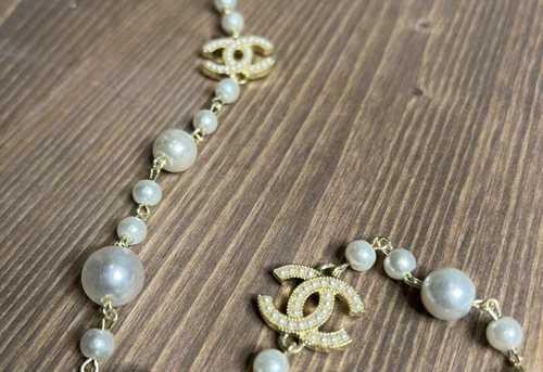 Ожерелье колье Chanel с жемчужинами