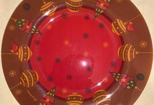 Тарелка для нового года Chrismas Toys красная