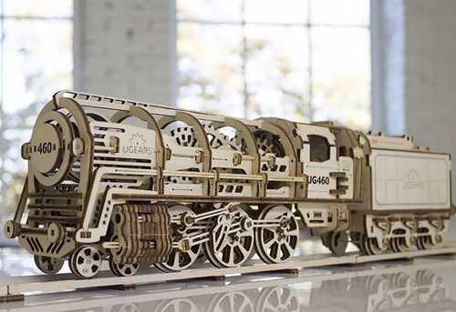 Сборная деревянная модель 3D-пазл ugears - Локомот