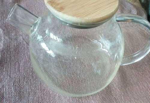 Чайник заварной с бамбуковой крышкой