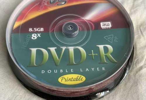 DVD диски чистые,DVD-R 8,5 GB. 10шт