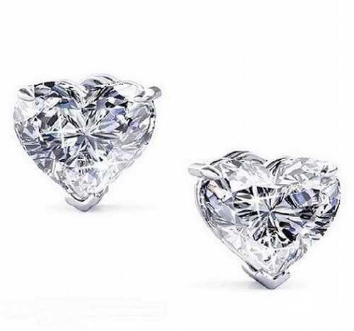 Пусеты GIA 1,00 CT G/VS2 - 1,00 CT G/VS2 Heart Cut diamonds