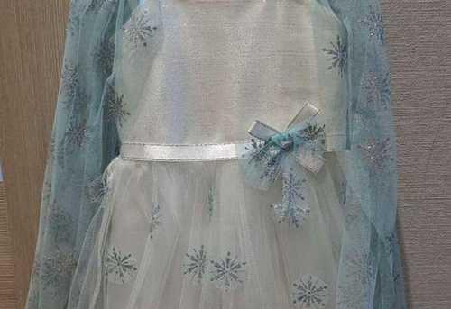 Платье для девочки 104.Новогодний костюм снежинка