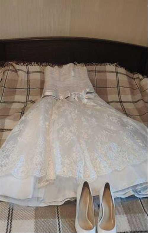 Счастливое свадебное платье + туфли