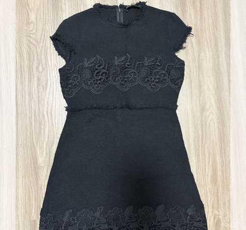 Твидовое платье zara с кружевом