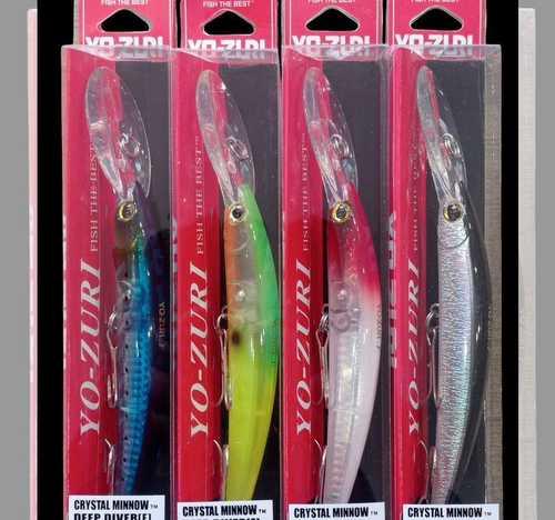 Воблеры 4шт Yo-zuri Crystal Minnow deep diver 130