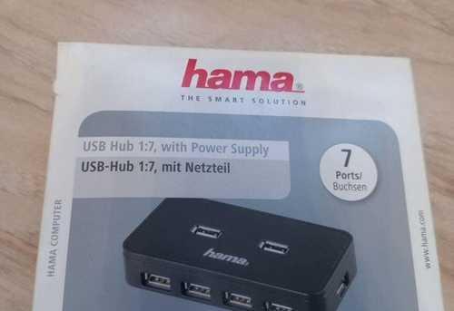 Разветвитель-Hub USB 2.0 Hama 1:7 с блок.питания