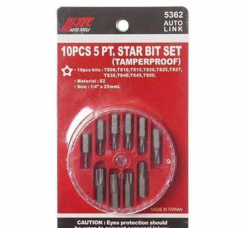 Набор бит 1/4" torx TS08-TS50 10 предметов в боксе