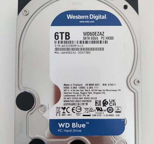 Жесткий диск WD Blue 6tb (2 штуки)