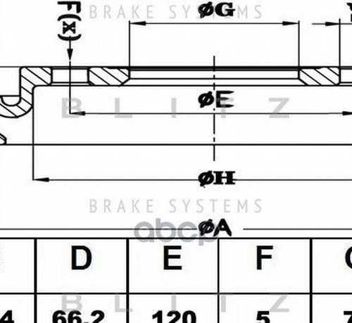 Диск тормозной задний вентилируемый BS0215 Blitz
