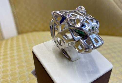 Серебряное кольцо пантера стиль Cartier Panthere