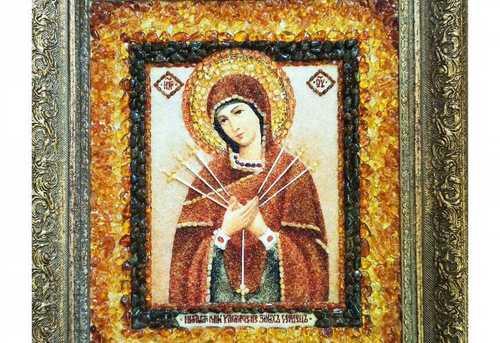 Мозаичная икона из янтаря "Семистрельной Божи