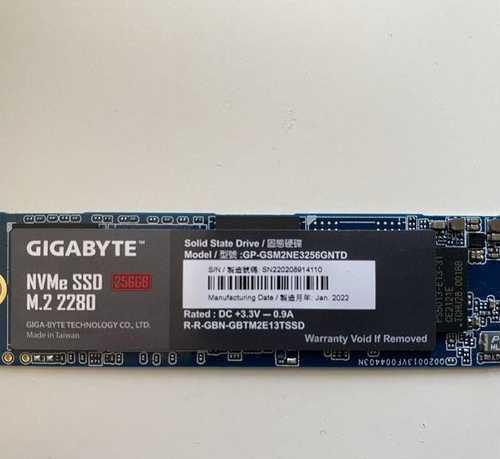 256 гб SSD M.2 gigabyte NVMe GP-GSM2NE3256gntd