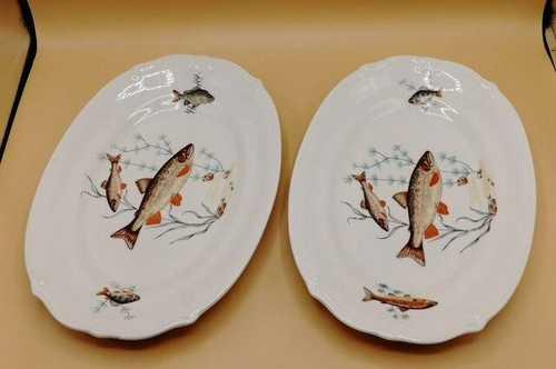 Тарелка блюдо фарфор Рыбы Рыба Chodziez Польша