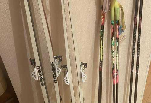 Лыжи беговые и палки лыжные