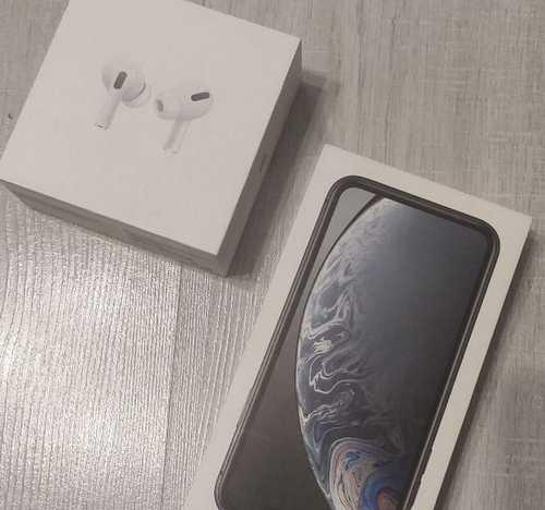 Коробка от iPhone XR 64GB   коробка от AirPods Pro