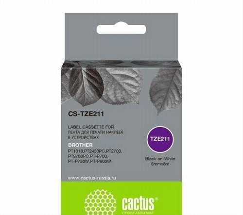 Картридж ленточный Cactus CS-TZE211 черный для Bro