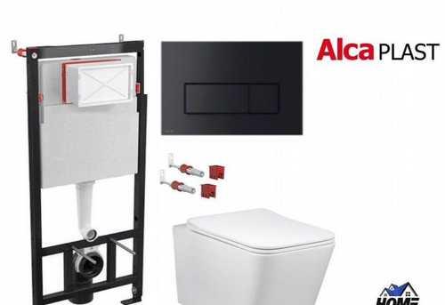 Комплект инсталляции Alcaplast Black c унитазом CR