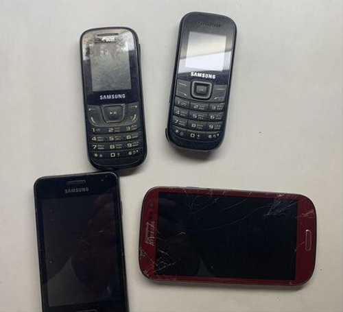 4 телефона, смартфона Samsung на запчасти