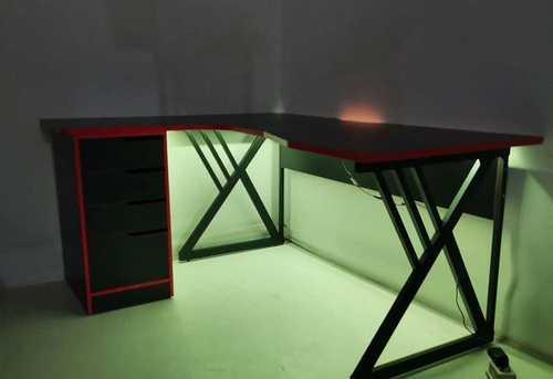 Угловой компьютерный стол с подсветкой