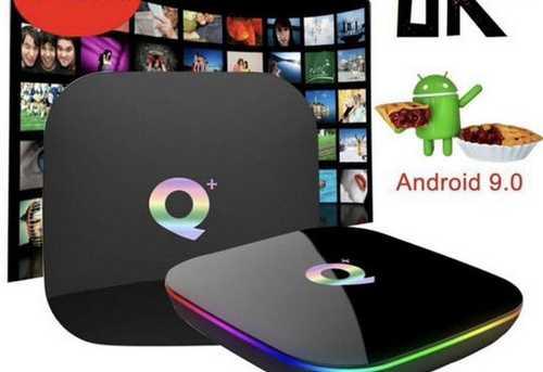 Android tv box Q plus 4K smart tv приставка