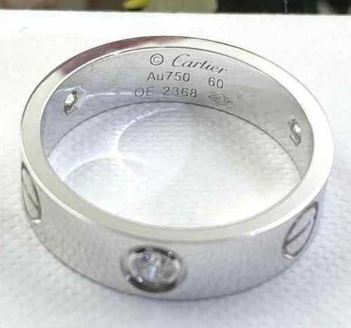 Кольцо Cartier Love, белое золото 585 пробы 0,31ct