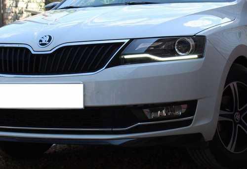 Сплиттер (спойлер переднего бампера) Skoda rapid