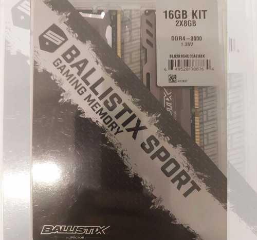 Оперативная память ddr4 2x8 3000mhz ballistix