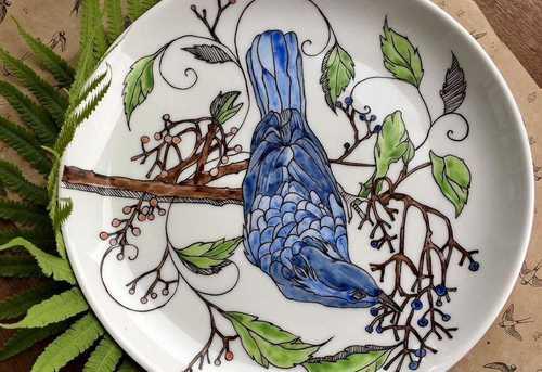Декоративная тарелка «Синяя птица»
