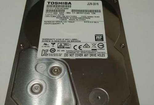 Жесткий диск Toshiba DT01ACA300, 3тб, HDD, SATA 3