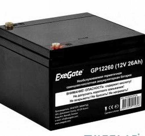 Exegate EX282972RUS Аккумуляторная батарея GP12260 (12V 26Ah, под болт М5)