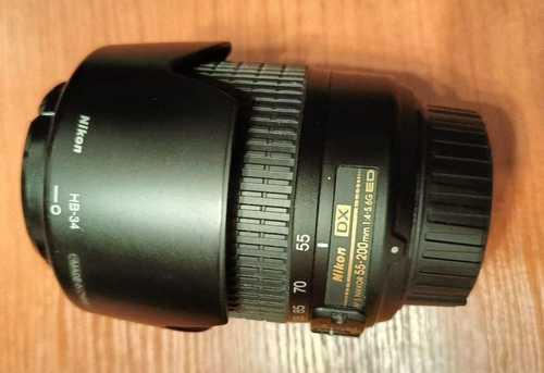 Объектив Nikon 55-200mm f/4-5.6G AF-S DX ED
