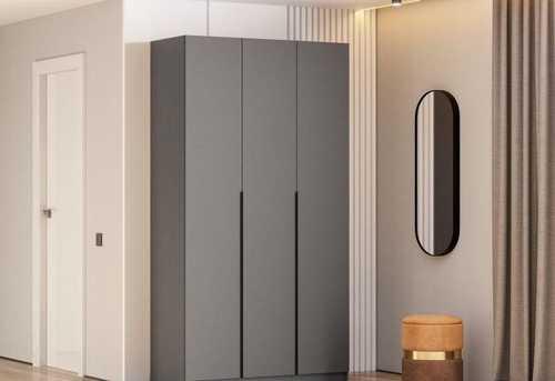 Шкаф для одежды в прихожую трехдверный серый