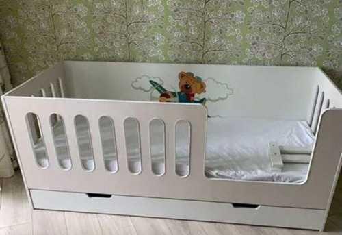 Кровать детская 80*180 с защитным бортом