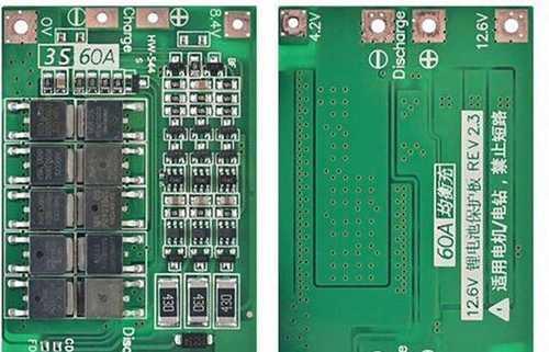 Плата защиты зарядки аккумулятора 18650 3S 60A BMS