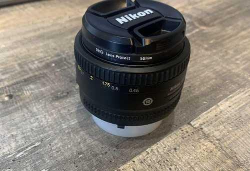 Nikon AF Nikkor 50mm 1:1.8D + Защитный фильтр Maru
