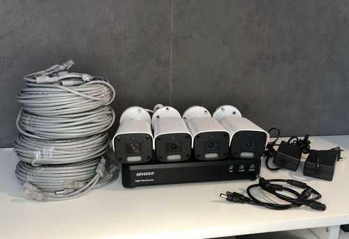 Комплект видеонаблюдения 4 мп IP камеры со звуком